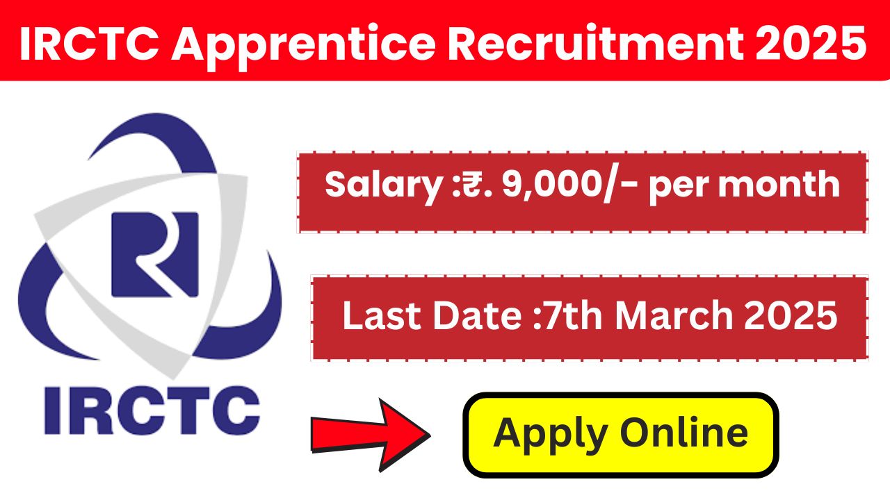 IRCTC Apprentice Recruitment 2025 Notification Out for 25 Posts – Apply Online - haryana Job alert