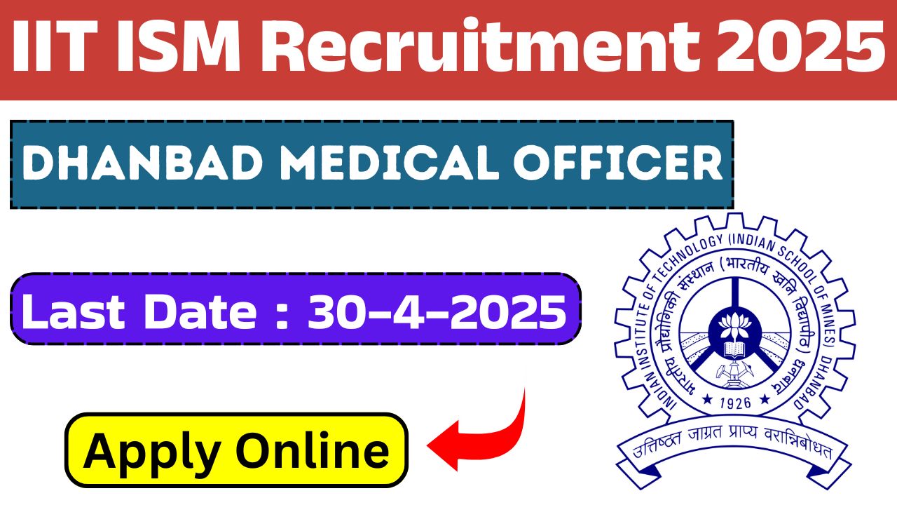 IIT ISM Dhanbad Medical Officer Recruitment 2025 Notification Released - haryana Job alert